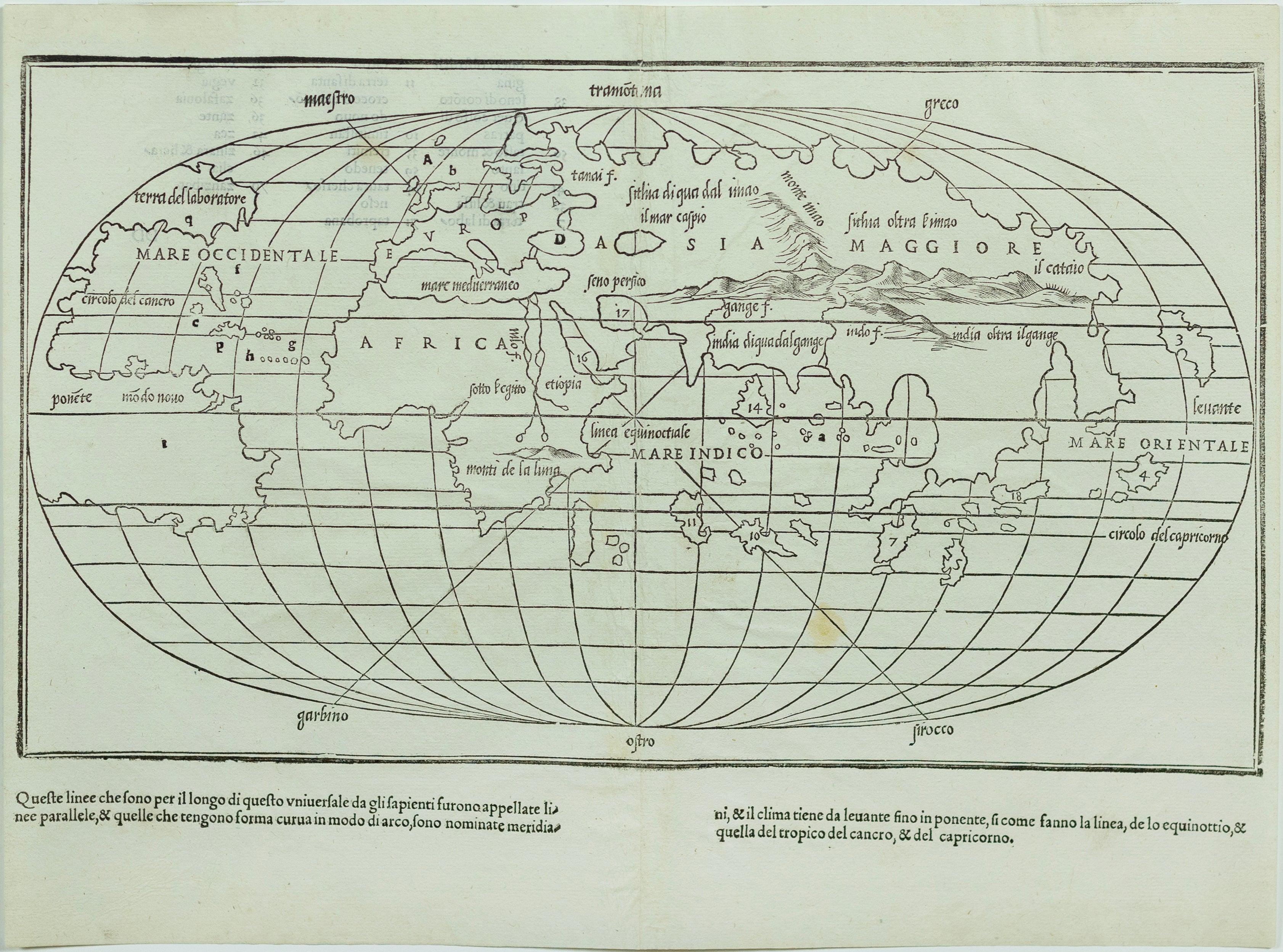 Benedetto di BORDONE (1460-1531) [Untitled World Map]. 1547. – Arader ...